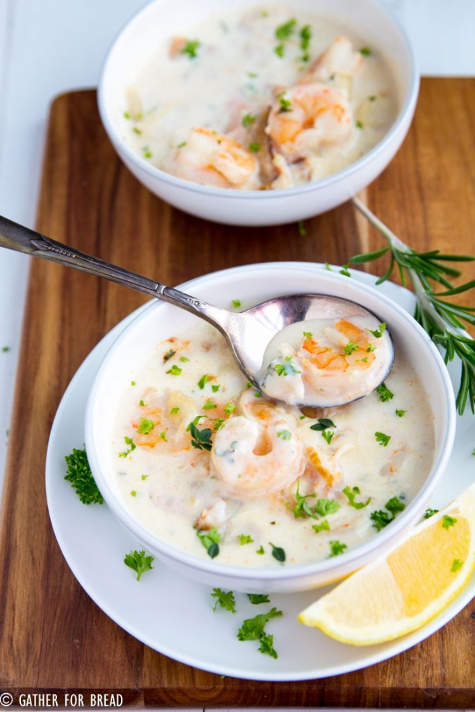 Creamy Seafood Chowder - Gather for Bread